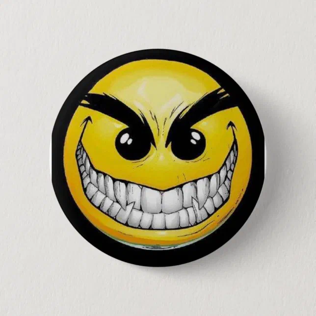 Evil face button | Zazzle