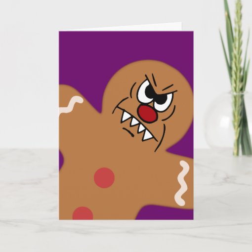 Evil Gingerbread Man Cookie Holiday Card | Zazzle
