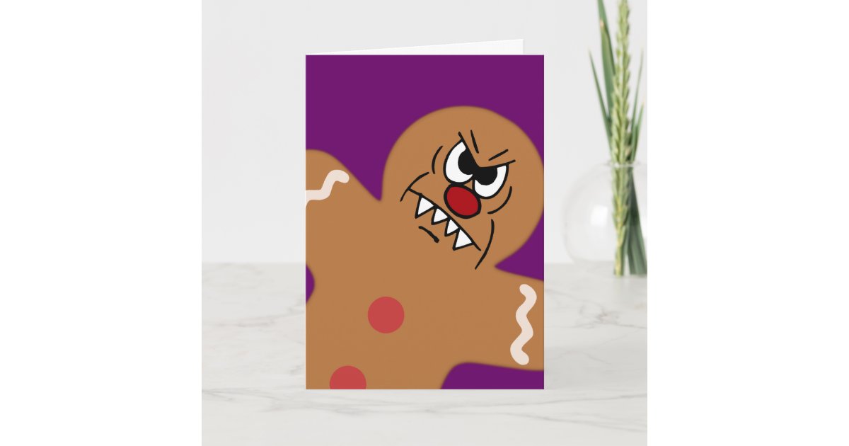 Evil Gingerbread Man Cookie Holiday Card | Zazzle