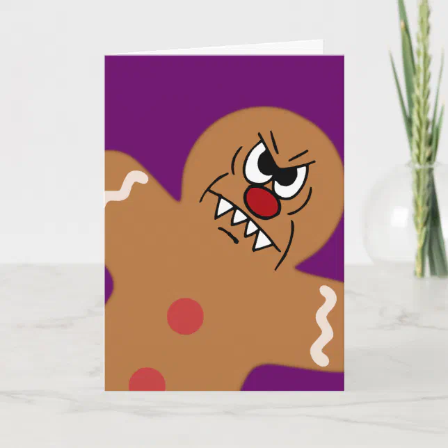 Evil Gingerbread Man Cookie Holiday Card | Zazzle