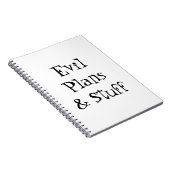 Evil Plans & Stuff Notebook | Zazzle