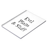 Evil Plans & Stuff Notebook | Zazzle