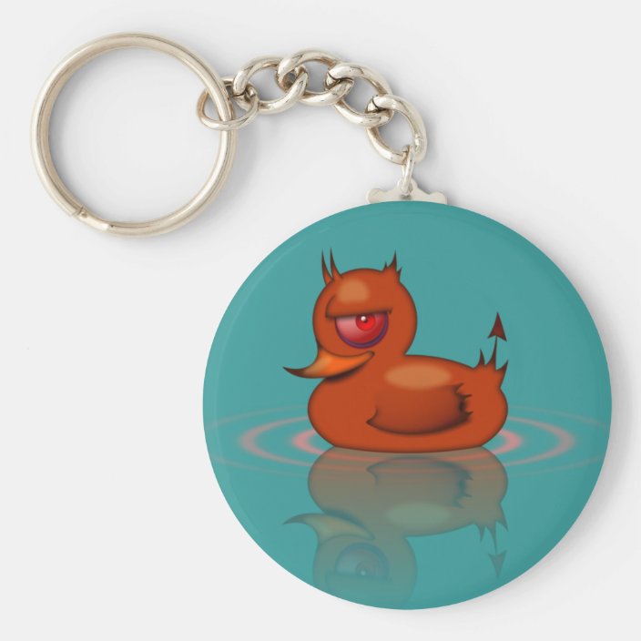 Evil Rubber Duck Keychain | Zazzle.com