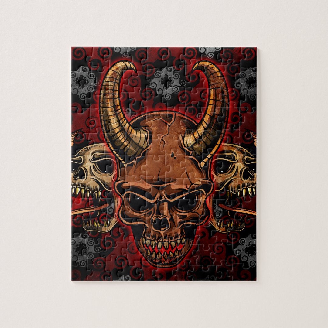 Evil Skulls Jigsaw Puzzle | Zazzle