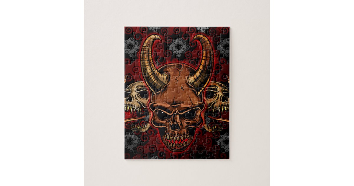 Evil Skulls Jigsaw Puzzle | Zazzle