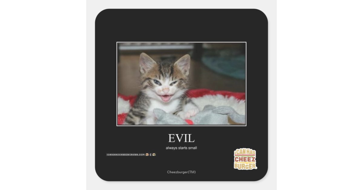 Evil Square Sticker | Zazzle