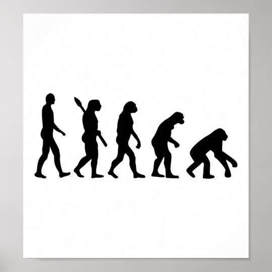 Evolution backwards poster | Zazzle.com