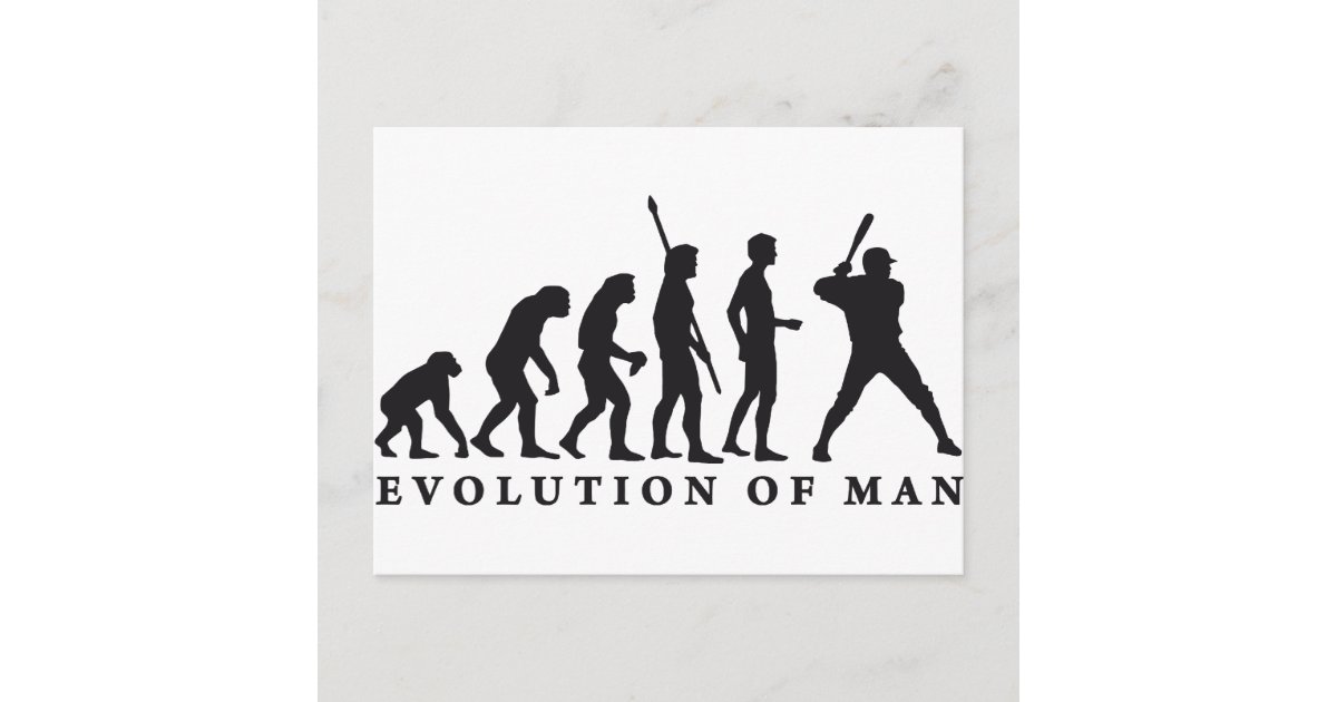 evolution baseball postcard | Zazzle