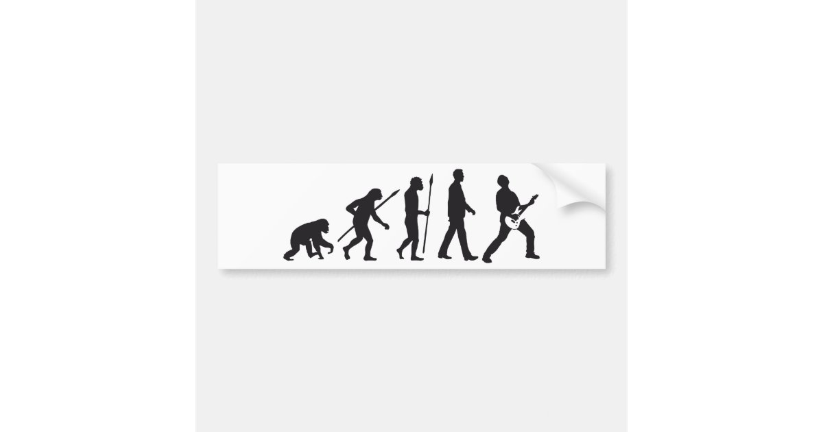 evolution e-guitar rock bumper sticker | Zazzle