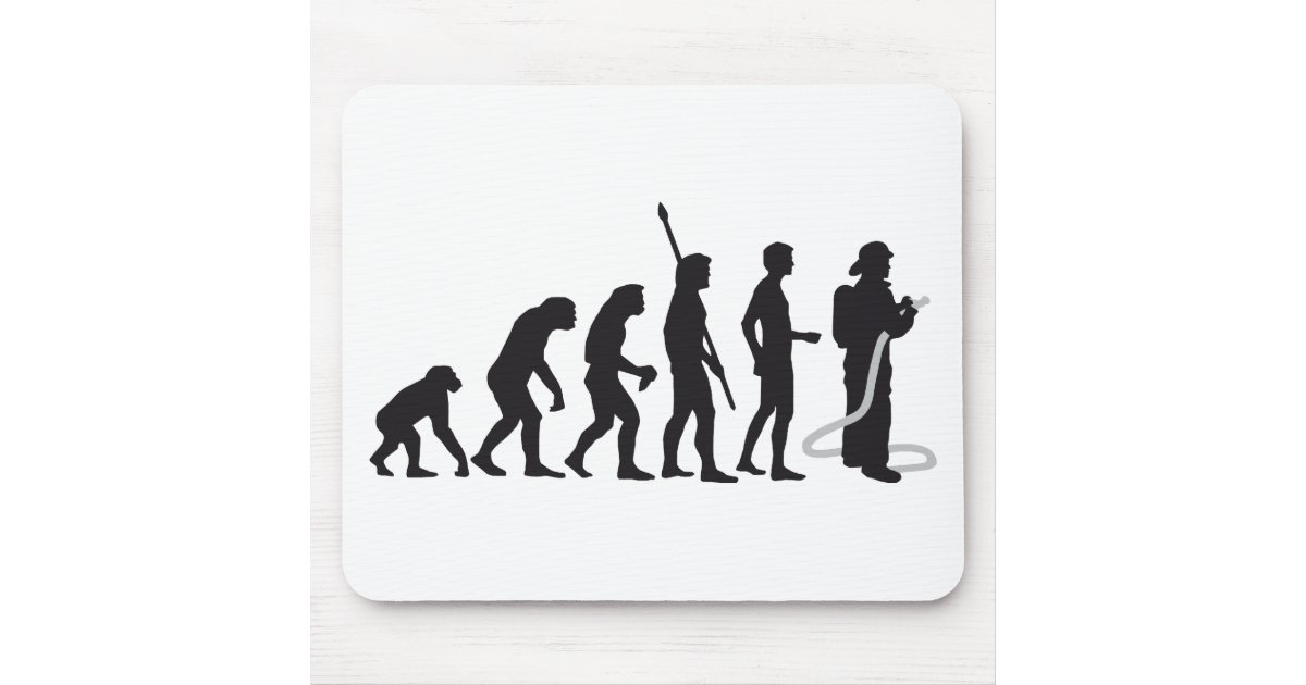 evolution firefighter mouse pad | Zazzle