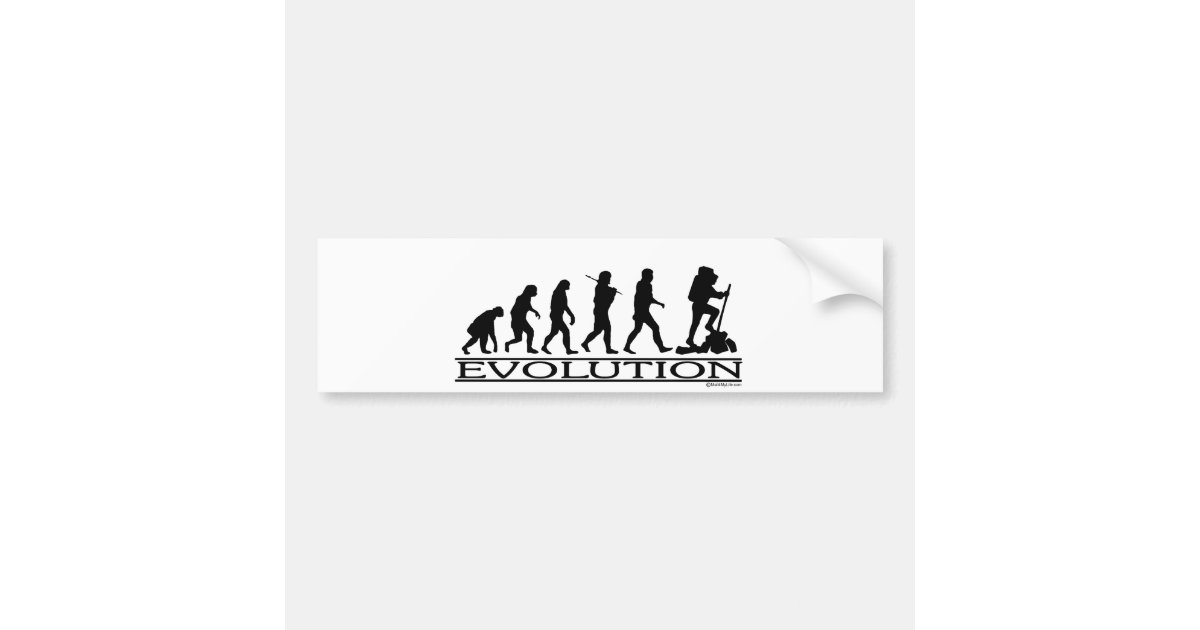 Evolution - Hiking Bumper Sticker | Zazzle