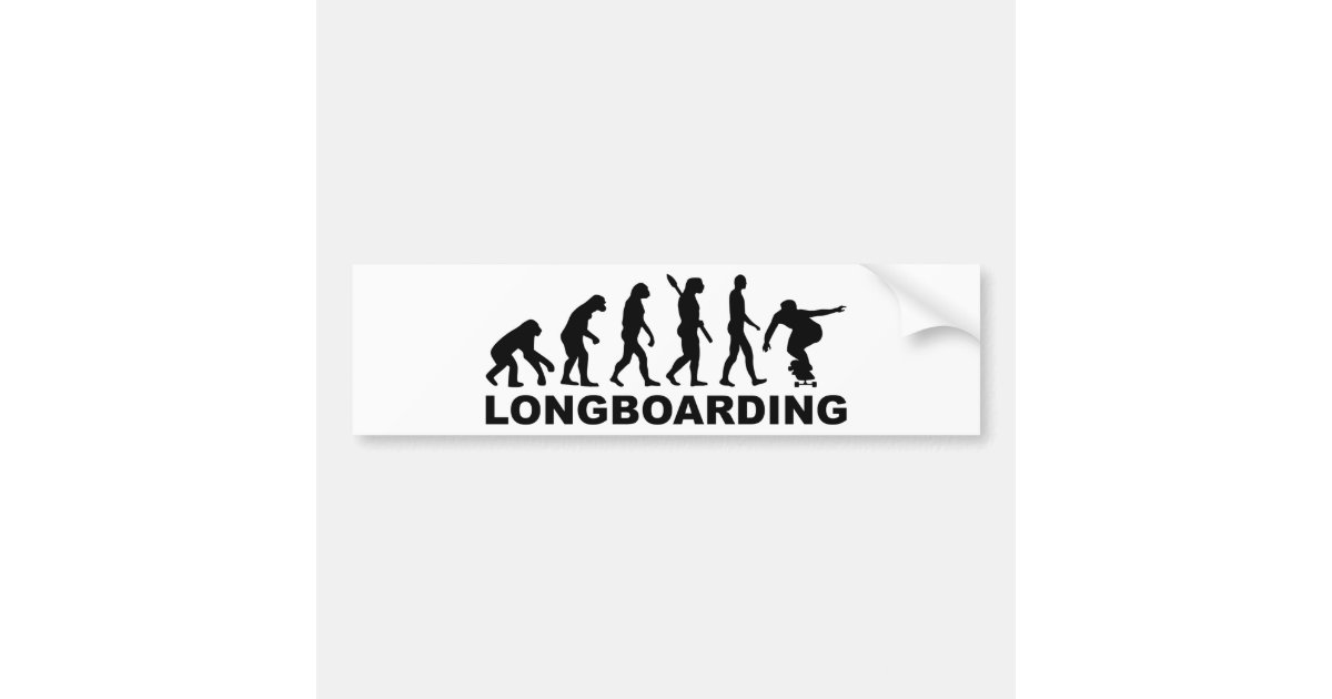 Evolution Longboarding Bumper Sticker | Zazzle