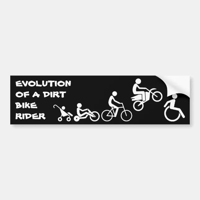 Evolution Of A Rider Dirt Bike Motocross Bumper St Bumper Sticker | Zazzle