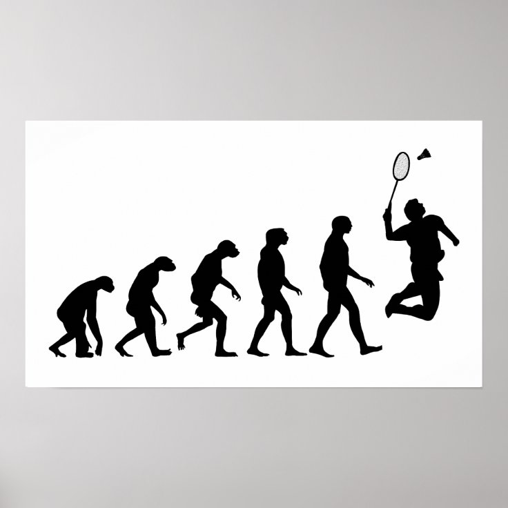 Evolution of Badminton Poster | Zazzle
