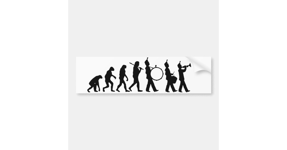 Evolution of Band Bumper Sticker | Zazzle