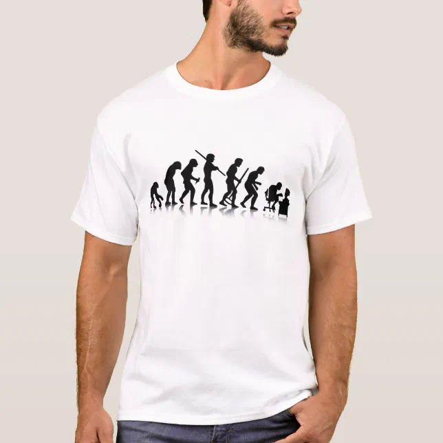 Evolution of Computer Addicts T-Shirt | Zazzle