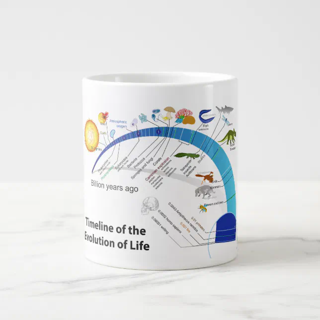 Evolution of Life on Earth Timeline Diagram Giant Coffee Mug | Zazzle