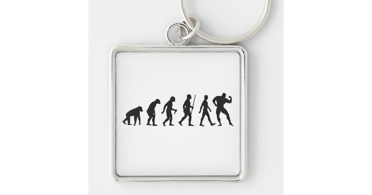Evolution of Man - Bodybuilder Keychain | Zazzle