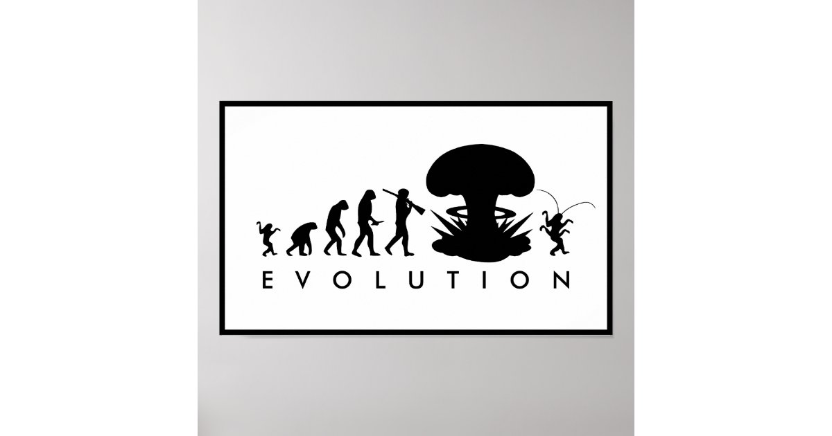Evolution of Man & Cockroach Funny Evolution Chart | Zazzle