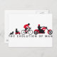 evolution of man motorcycle biker postcard | Zazzle