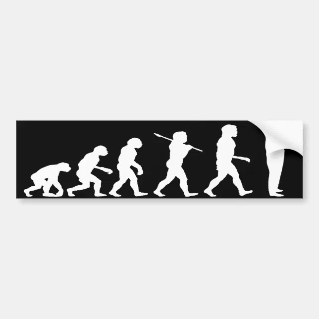 Evolution of Man Texting Dark Bumper Sticker | Zazzle