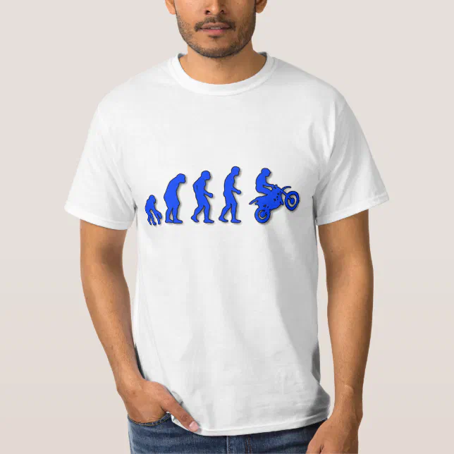 Evolution of man to motorcycle T-Shirt | Zazzle