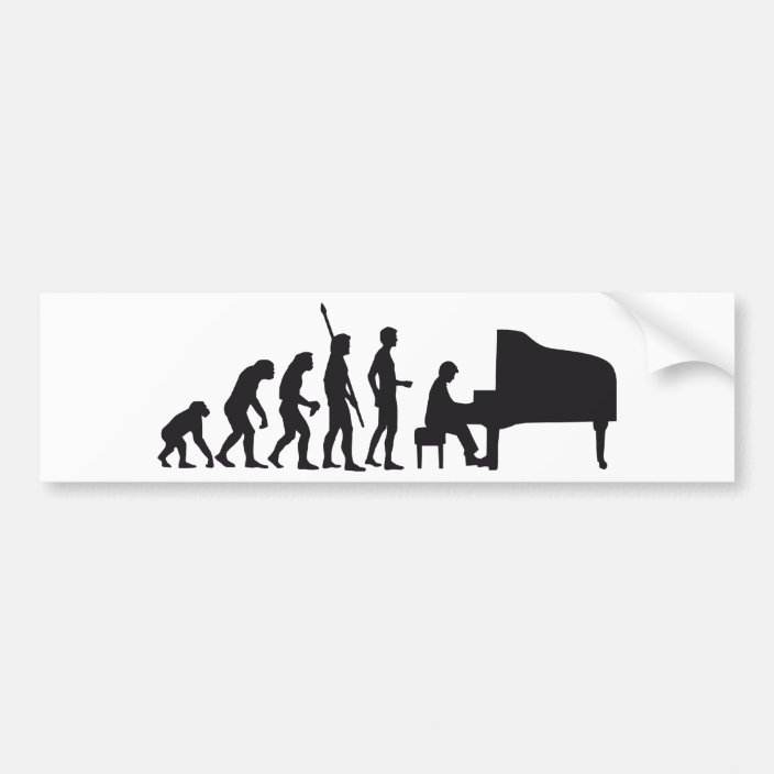 evolution piano bumper sticker | Zazzle.com