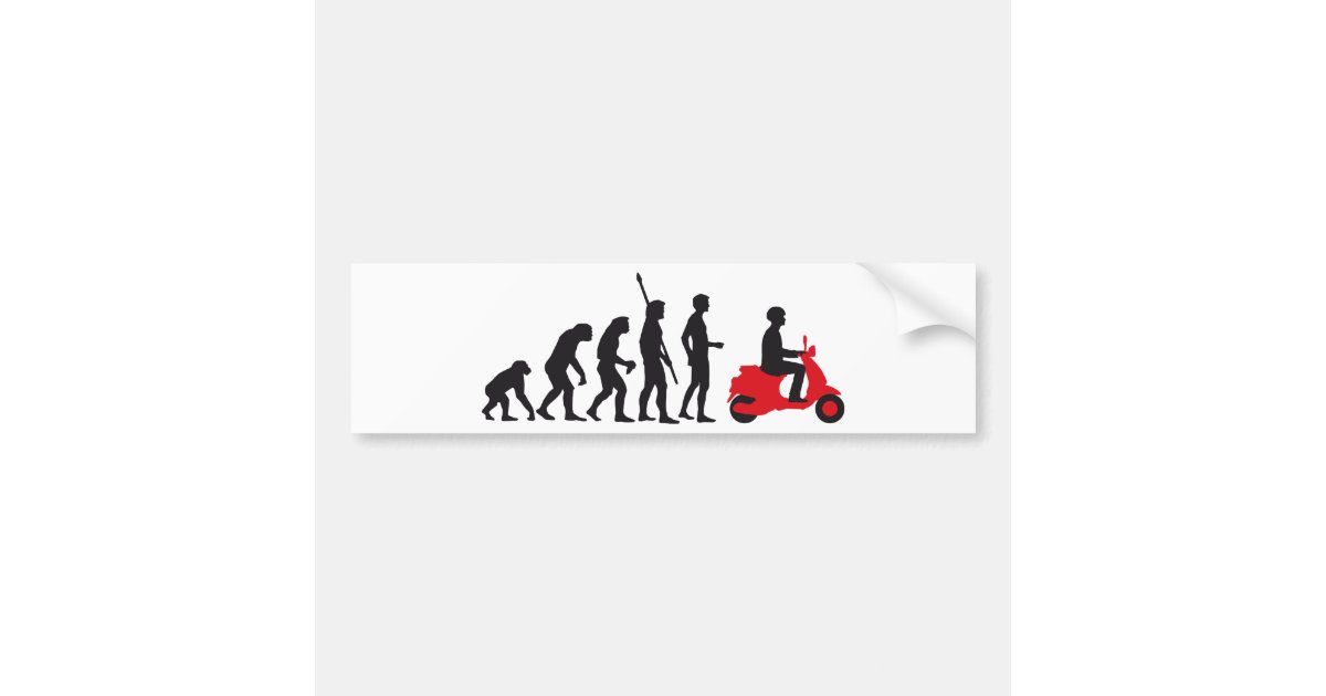 evolution scooter bumper sticker | Zazzle