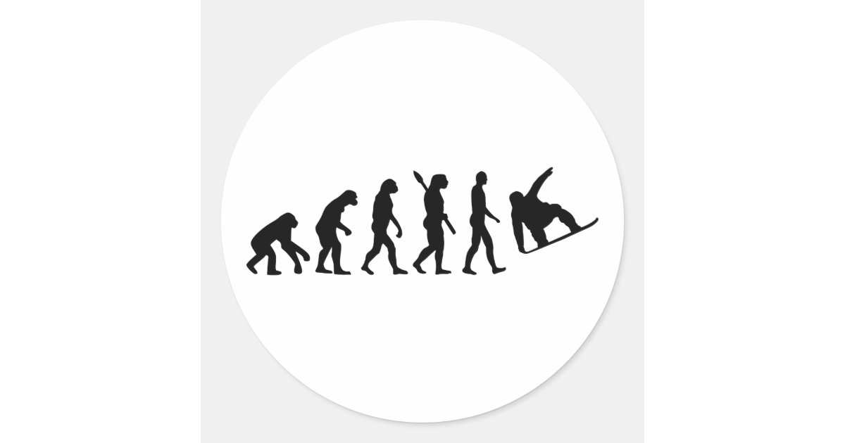 Evolution snowboarding classic round sticker | Zazzle