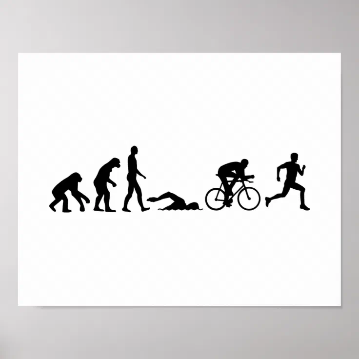 Evolution triathlon poster | Zazzle
