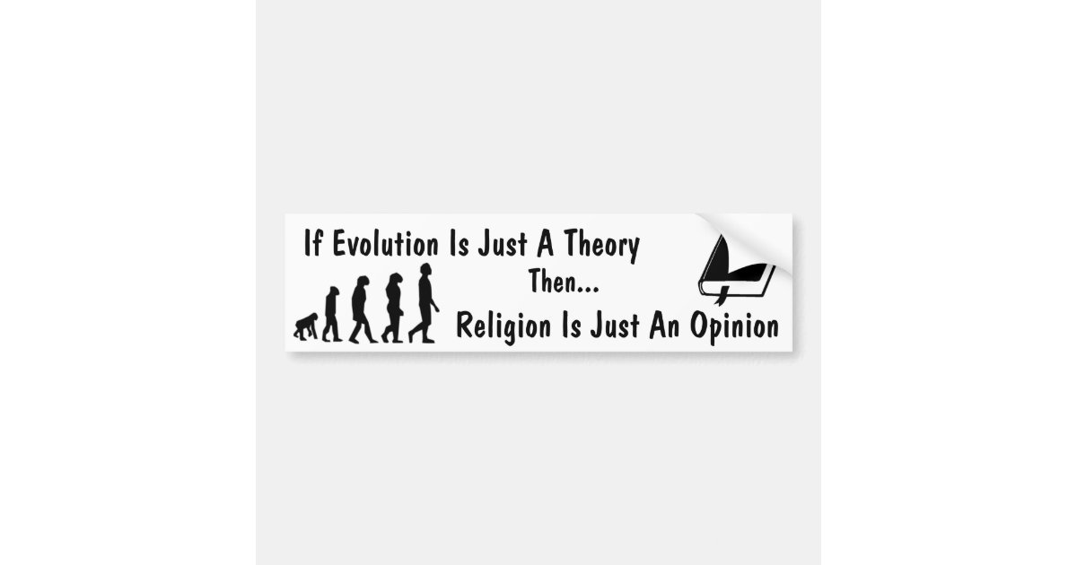 Evolution vs Religion Bumper Sticker | Zazzle