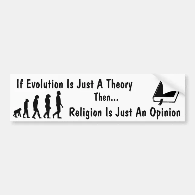 Evolution vs Religion Bumper Sticker | Zazzle