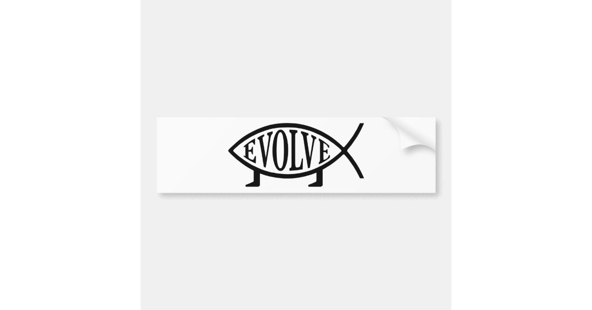 Evolve Fish Bumper Sticker | Zazzle
