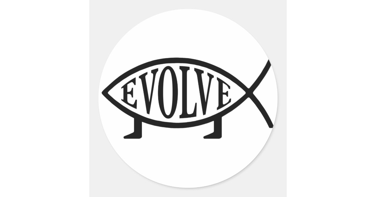 Evolve Fish Classic Round Sticker | Zazzle