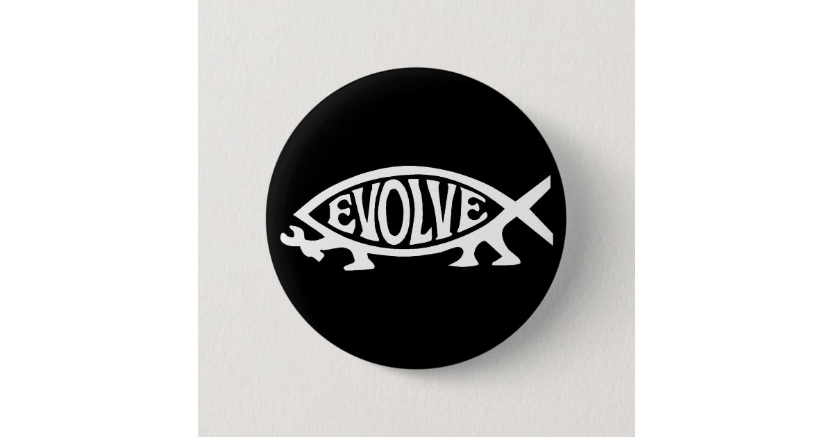 Evolve Fish Pinback Button | Zazzle