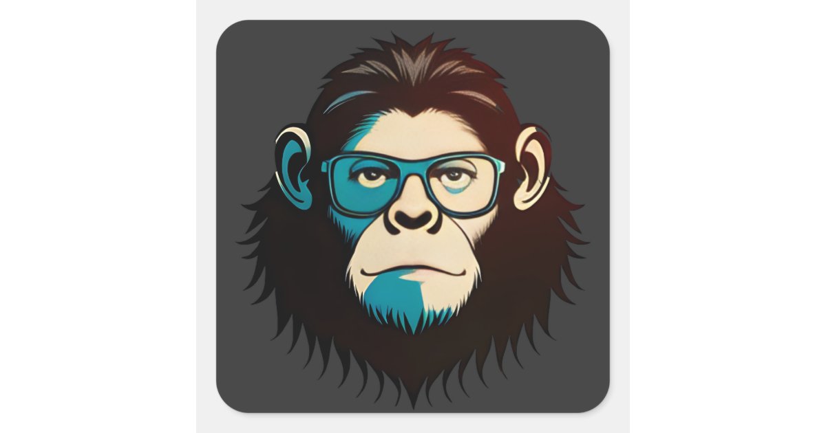 Evolved Ape Square Sticker | Zazzle