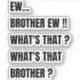 Ew Brother ew whats that ? Funny meme Sticker | Zazzle