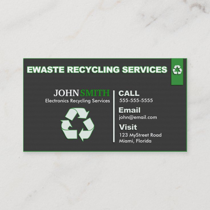 Ewaste Recycling Business Card - Left/Right Design | Zazzle