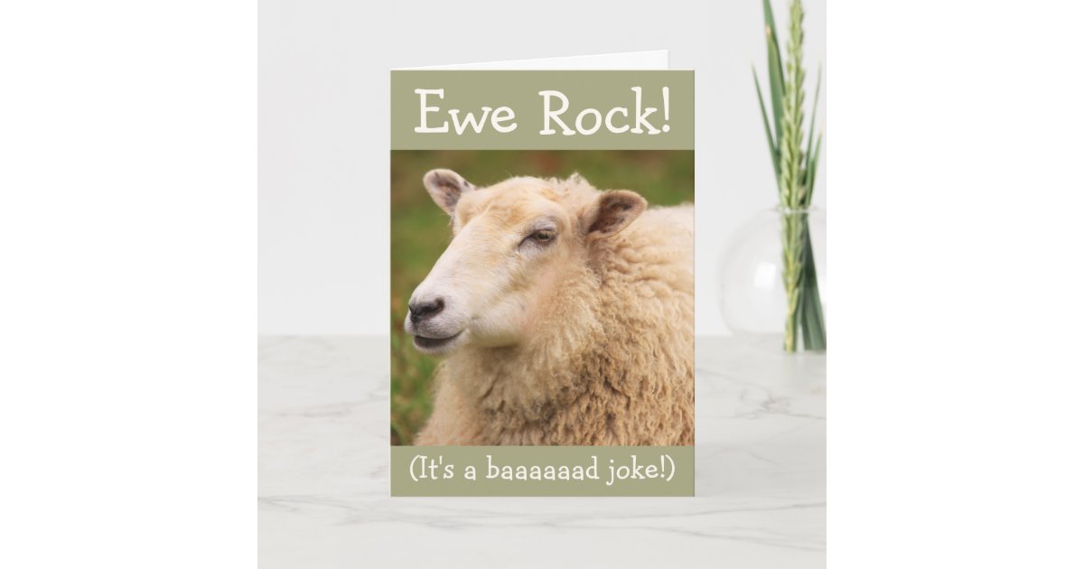 Ewe Rock! Sheep Birthday Card | Zazzle