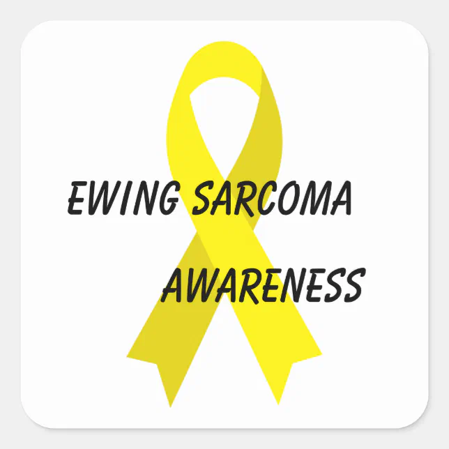 Ewing Sarcoma Yellow Awareness Ribbon by Janz Square Sticker | Zazzle