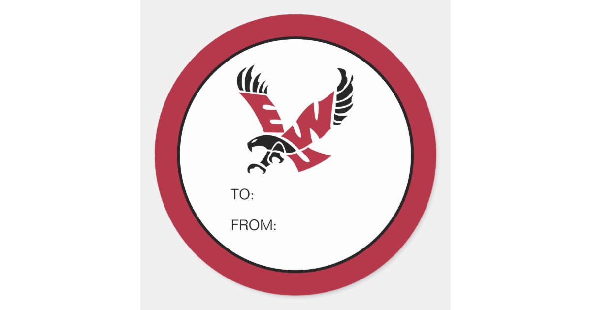 EWU Eagle Logo Classic Round Sticker | Zazzle