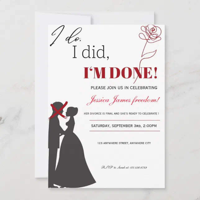 Ex-husband and Wife Divorce Party Invitation | Zazzle
