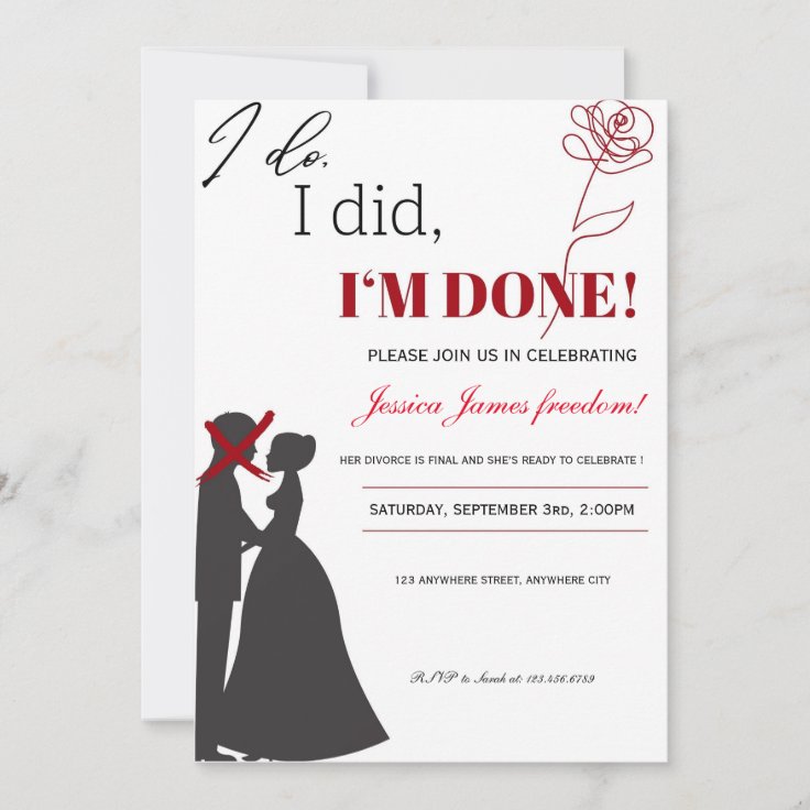 Ex-husband and Wife Divorce Party Invitation | Zazzle