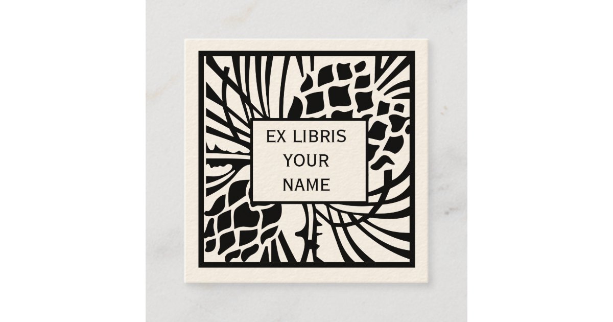 Ex Libris Bookplate Pine Square Business Card | Zazzle
