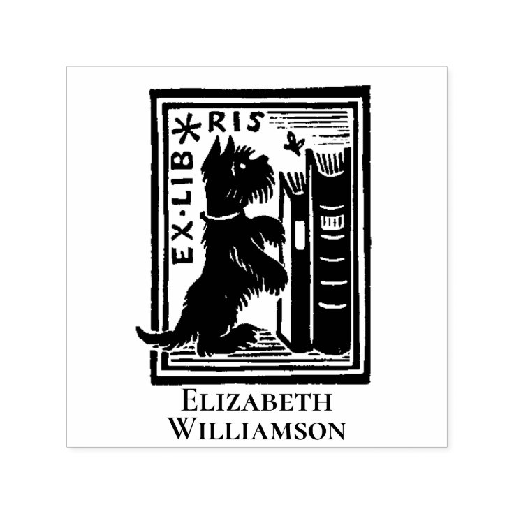 Ex Libris Dog Bookplate Book Return Self-inking Stamp | Zazzle