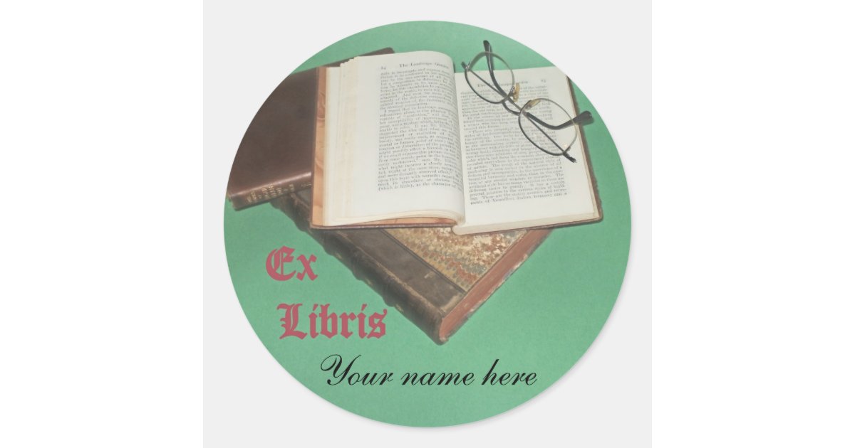 Ex Libris sticker, Classic Round Sticker | Zazzle