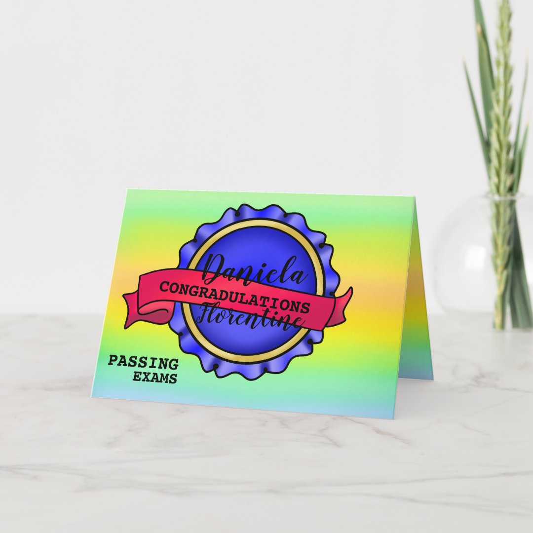 Exam Pass Banner Achievement Happy Congratulations Card | Zazzle