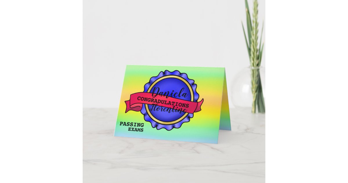 Exam Pass Banner Achievement Happy Congratulations Card | Zazzle