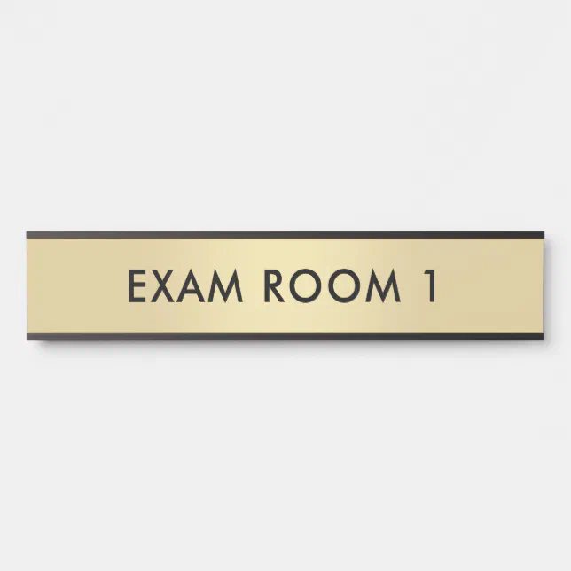 Exam Room Gold Black Customizable Text Template Door Sign | Zazzle