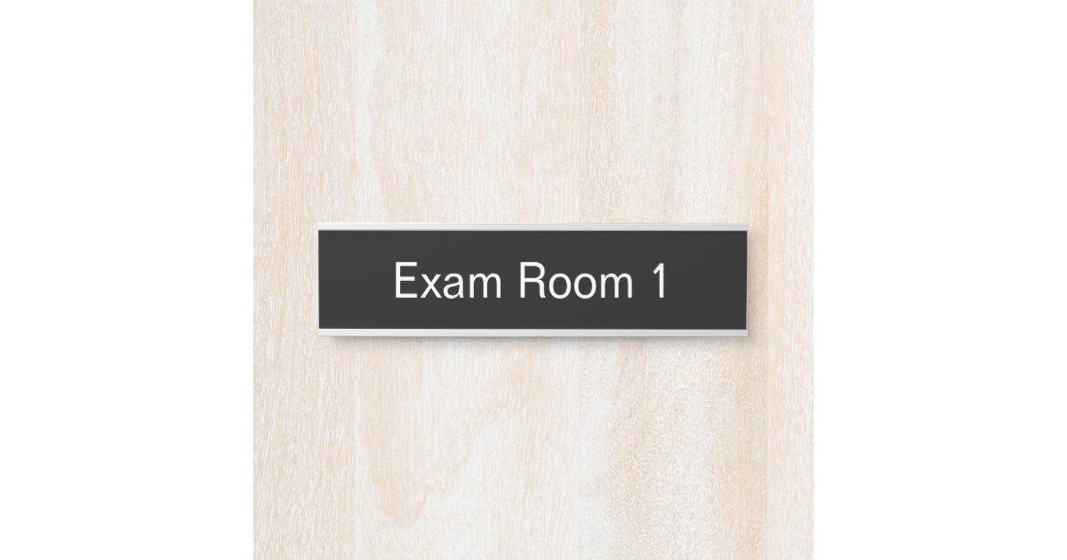 Exam Room Number Black and White Text Template Door Sign | Zazzle
